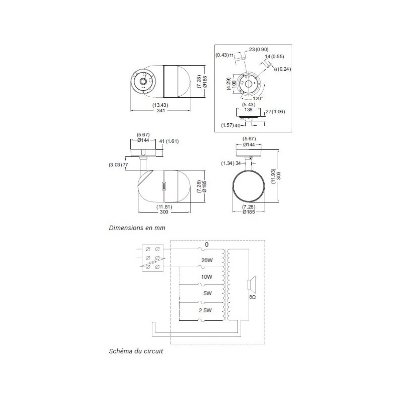 Projecteur de son 100V/10W LP1-UC10E-1 BOSCH